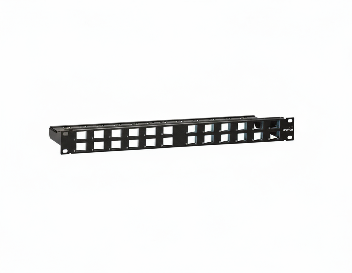 LEVITON Snap-in-Jack 24 Port 1U Modular Angled Patch Panel | Shielded ...