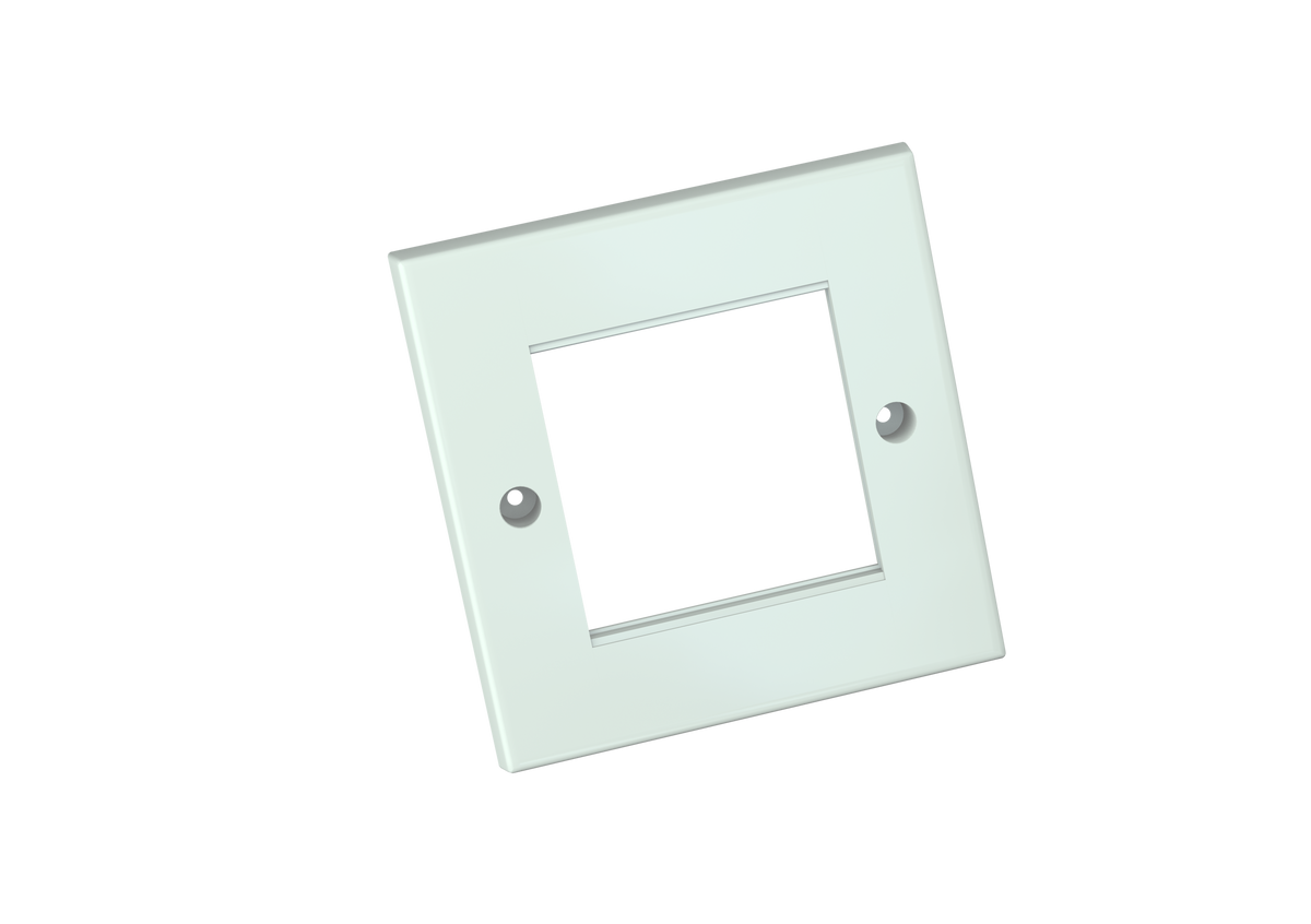 PRYSMIAN European Flat Faceplate | Single Gang | 86X86 | 2x Aperture ...
