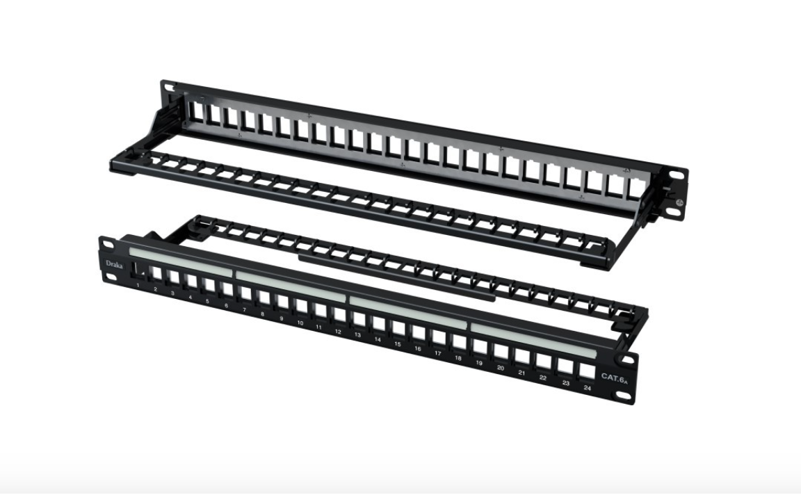 PRYSMIAN Modular Flat Patch Panel | Cat6A | 1U | 24 Port Screened | Un ...